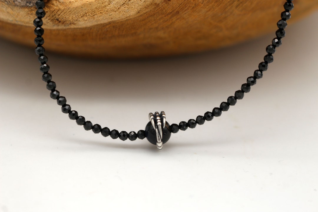 Filigree Dragon Claw Pearl Necklace, Spinel Necklace, Choker, Necklace ...