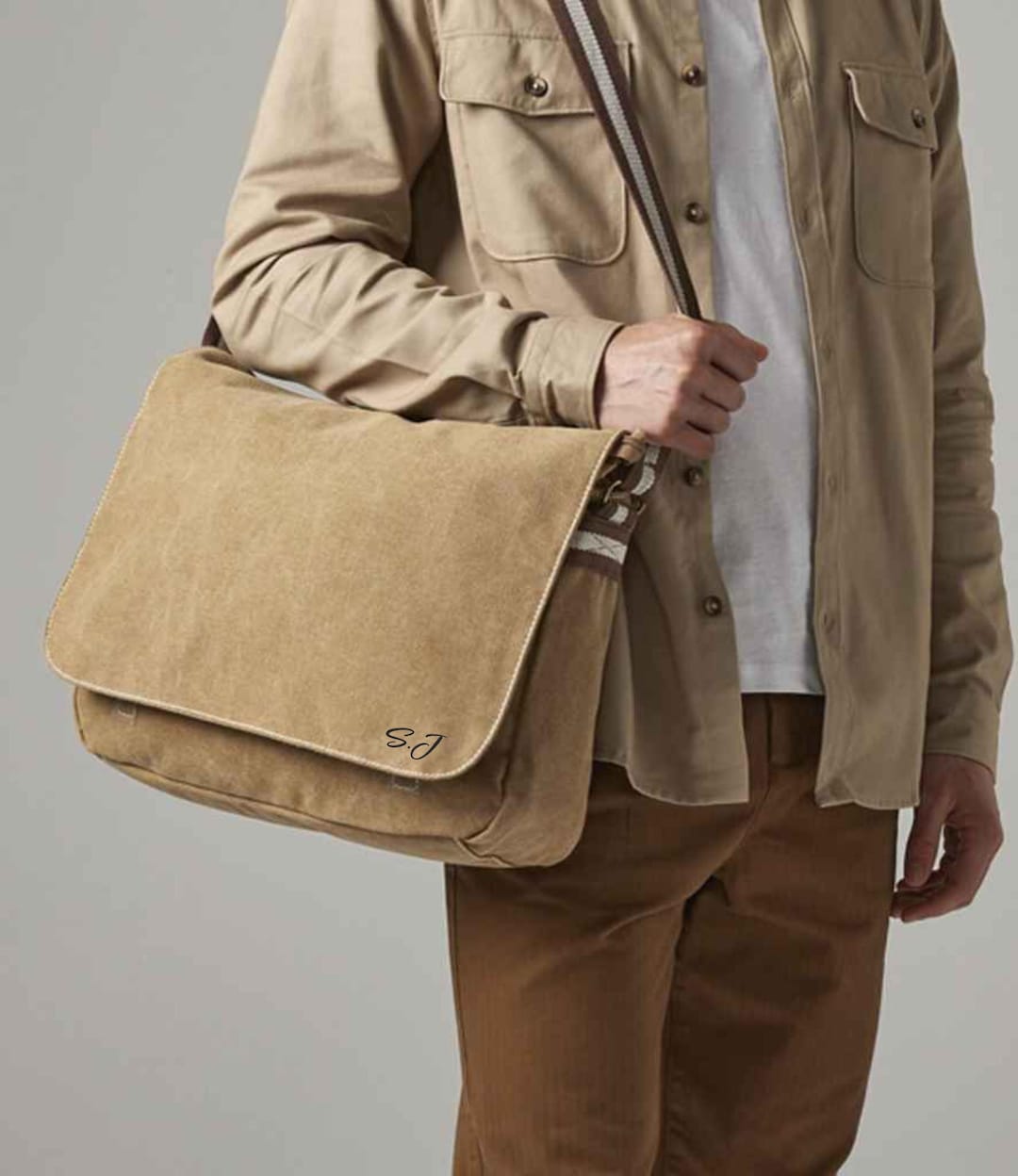 Personalised Vintage Canvas Messenger Despatch Bag-athos-our Signature ...