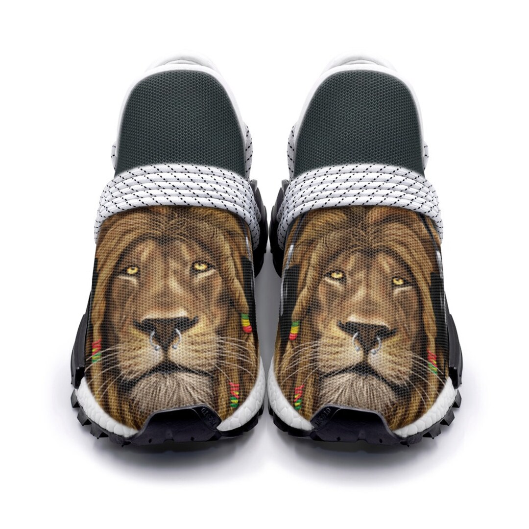 Rasta Lion Sneakers, Lion Head, Jamaica Colors, Reggae Vibes, Unisex ...