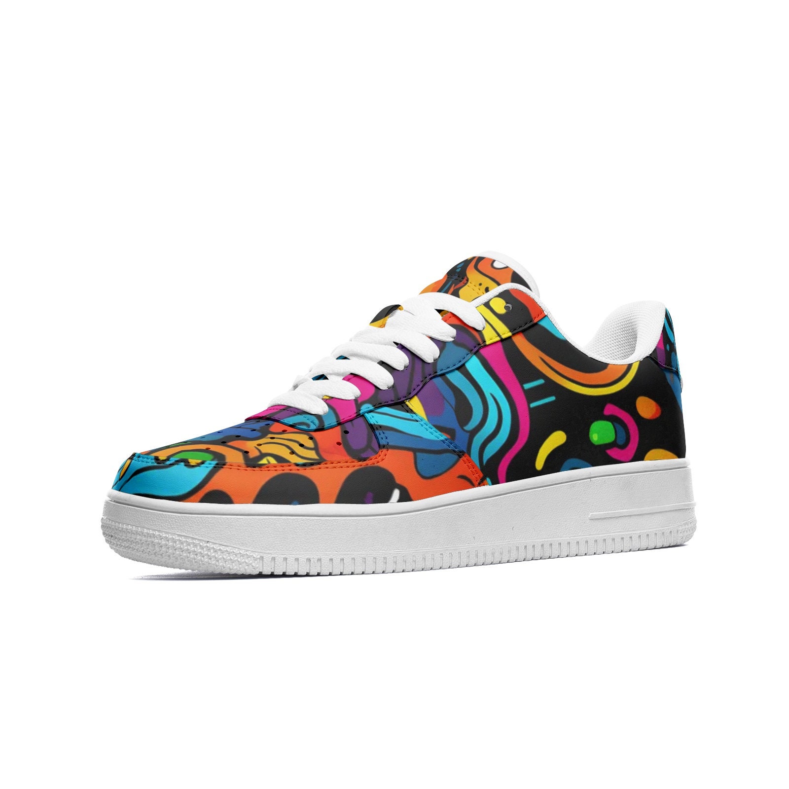 Graffiti Sneakers, Graffiti Drips Street Wall Art Painting, Unisex Low ...