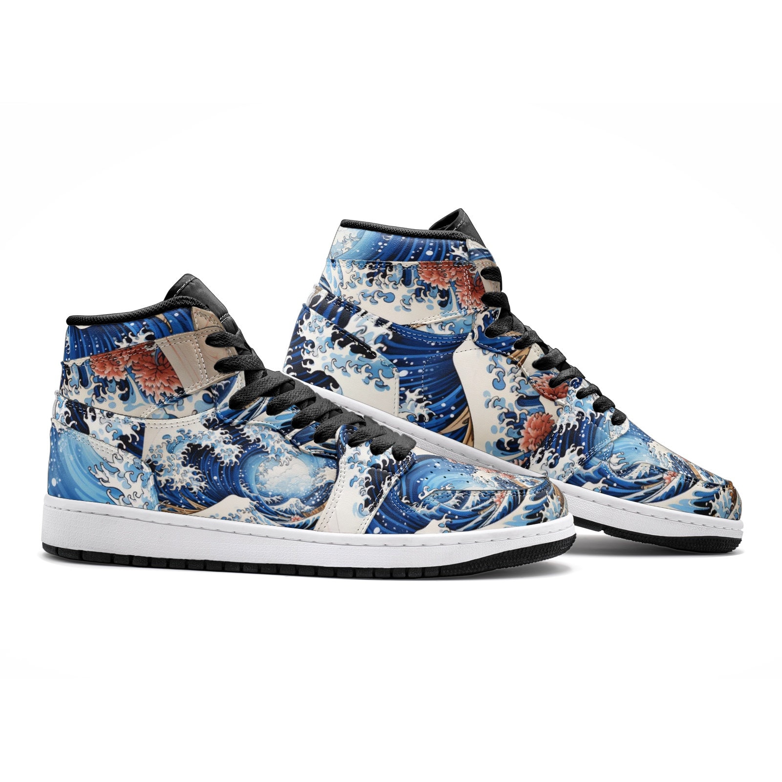 Great Wave Shoes, Art Lover Sneakers, High Top Shoes, Custom Cool Shoes ...