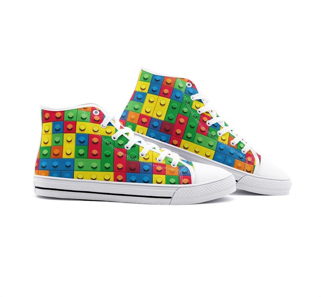 Lego Sneakers, Unisex High Top Canvas Shoes - Etsy