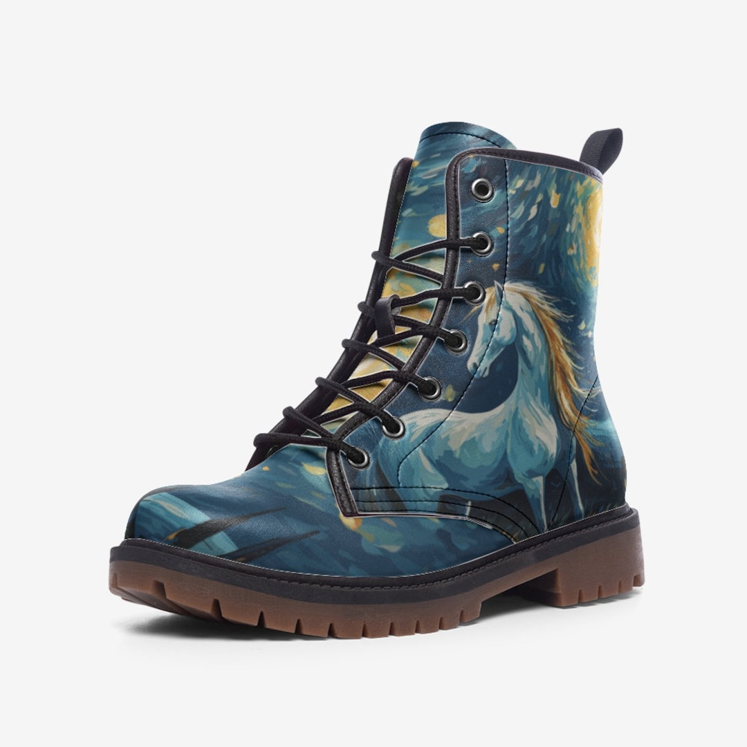 Starry Night Boots, Cute Horse, Van Gogh Art, Casual Leather ...