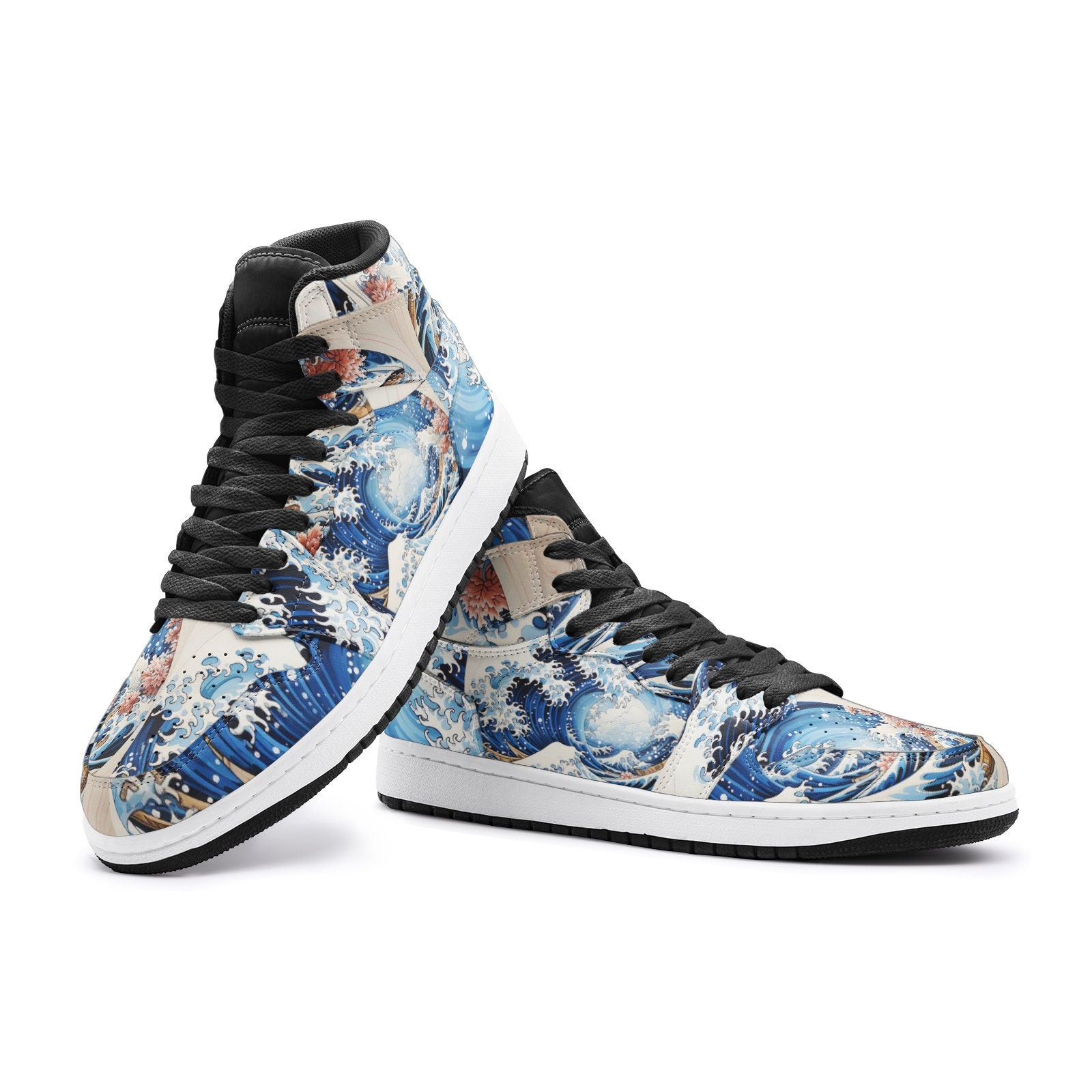 Great Wave Shoes, Art Lover Sneakers, High Top Shoes, Custom Cool Shoes ...