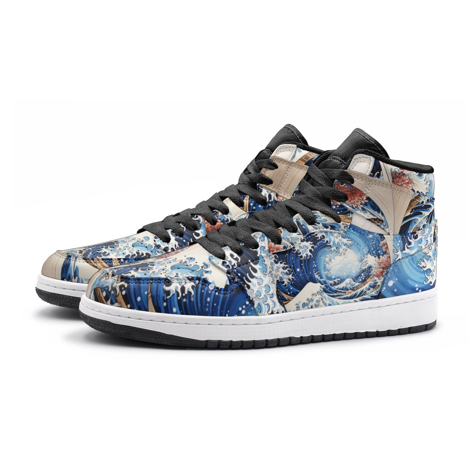 Great Wave Shoes, Art Lover Sneakers, High Top Shoes, Custom Cool Shoes ...