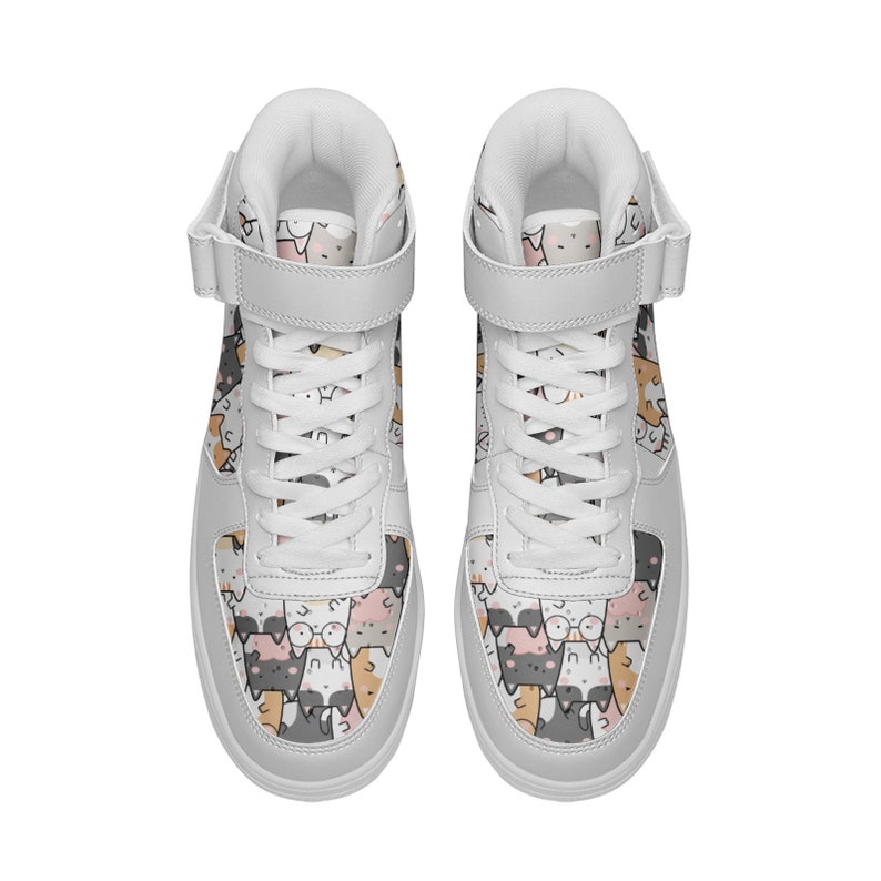 Kawaii Sneakers, Cute Anime Cats, Custom Unique Shoes, Unisex High Top ...