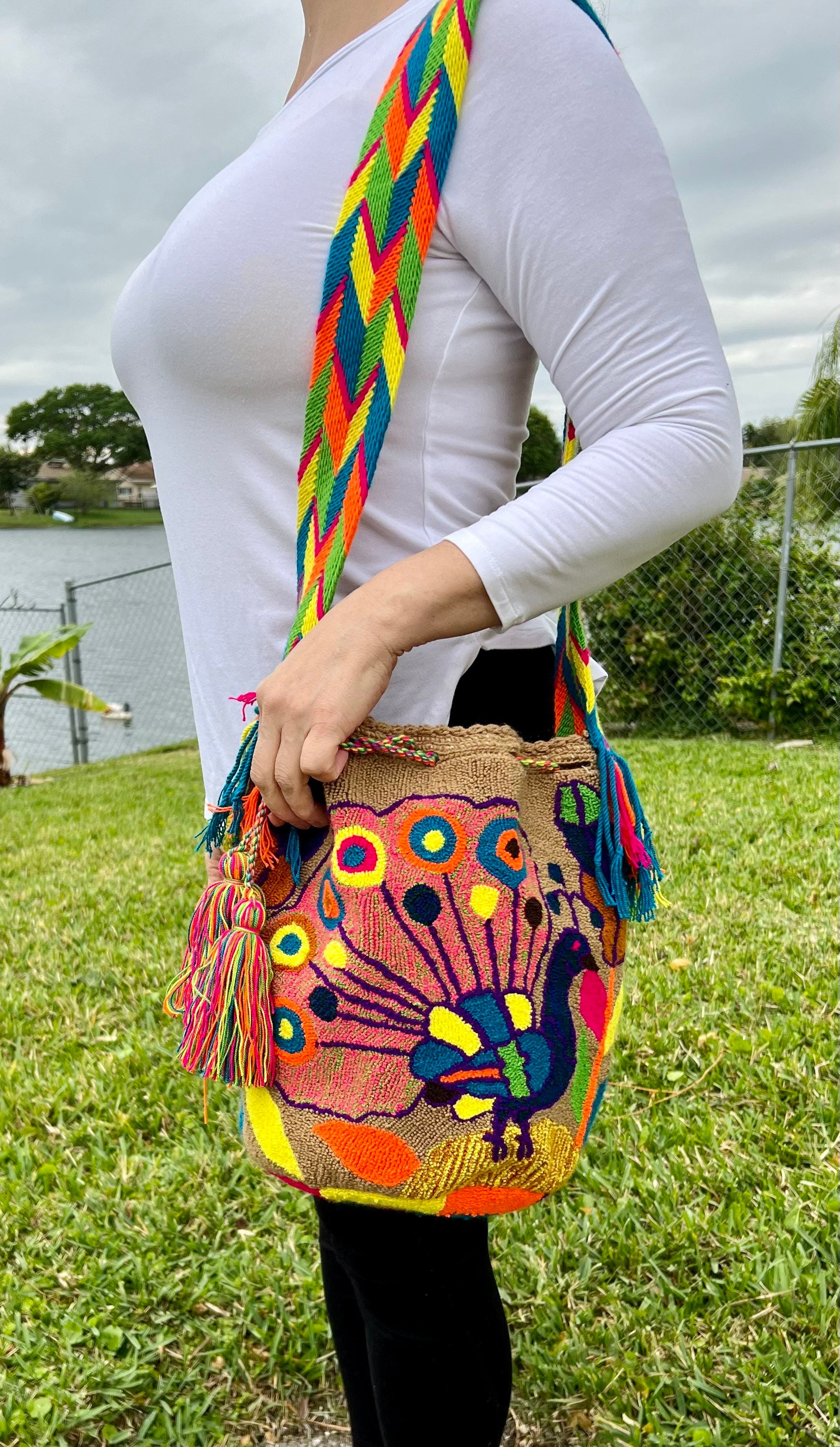 Authentic Wayuu Colombian Tapizada (upholstered), Lined Mochila Bag - Etsy