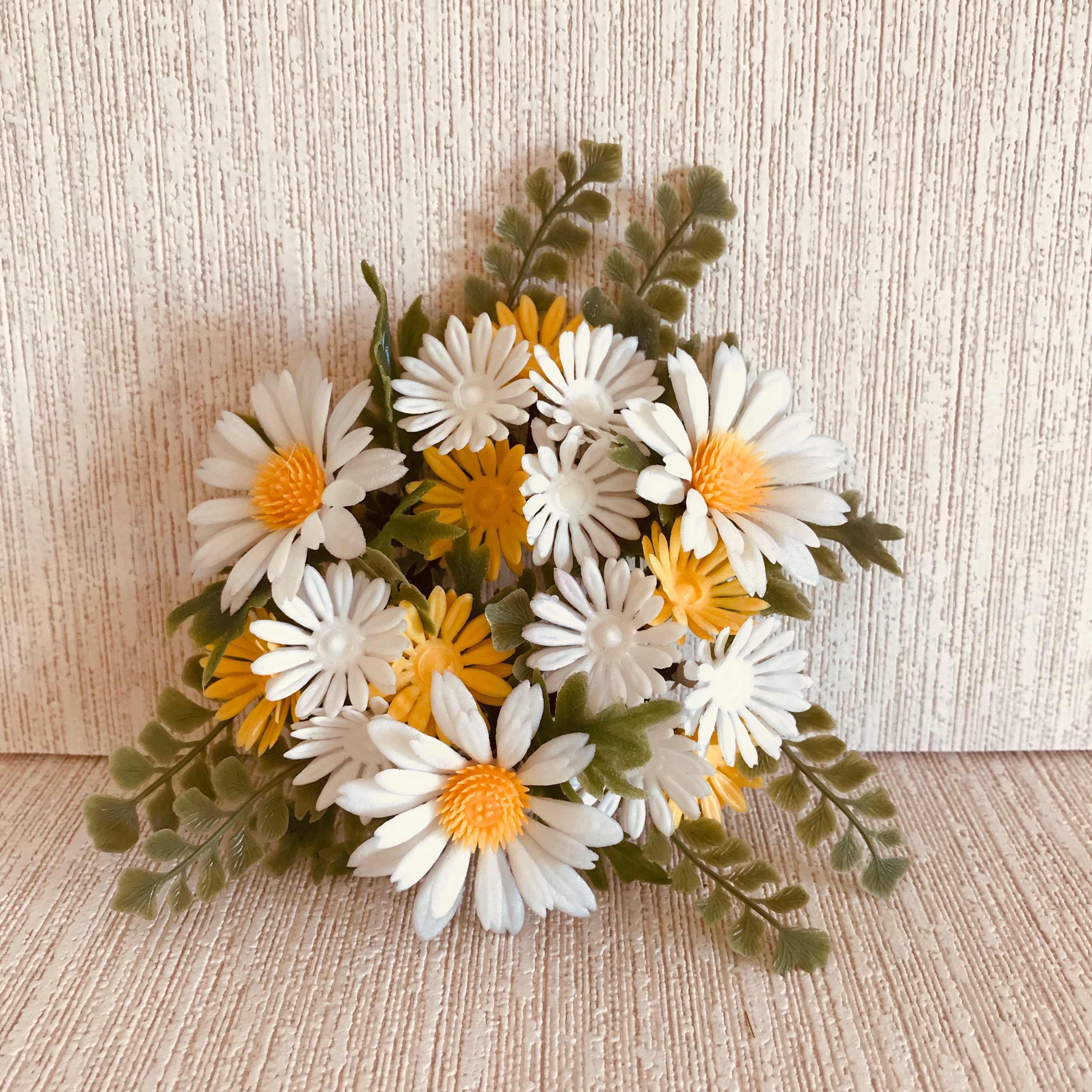 Vintage Mid Century Plastic Floral Candle Rings Wreaths, Orange Yellow ...