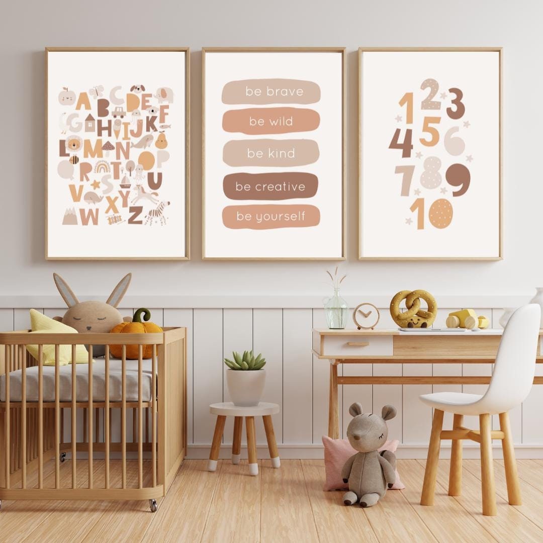 Educational Numbers & Letters Motivational Posters | Neutral Prints ...