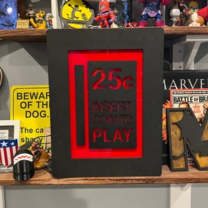 Insert Coin Wall Light – Retro Arcade Sign – LED Game Room Decor – Coin ...