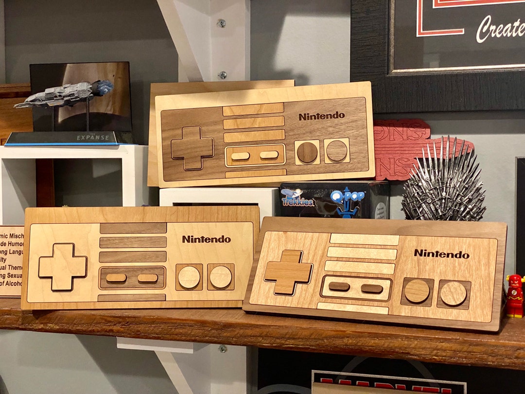 NES Nintendo Controller Wall Art – Set of 3 – 10” Wide – Geek Game Room ...