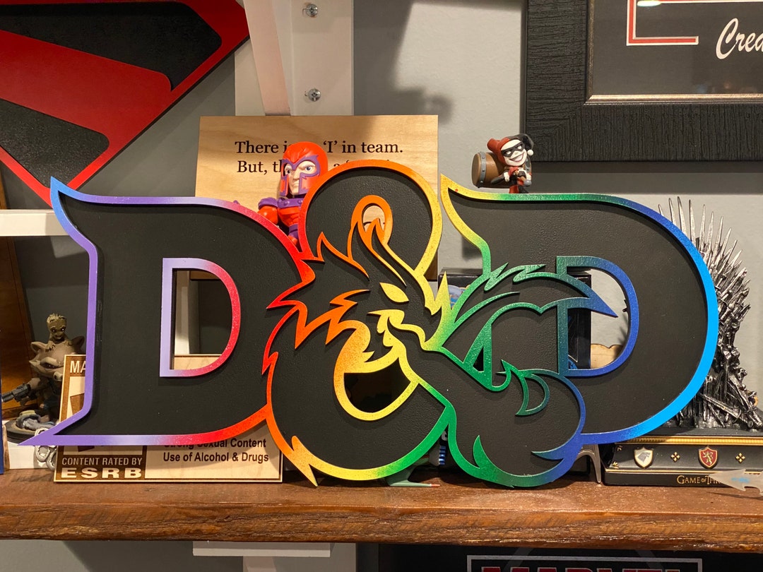 D&D Rainbow Emblem Wall Art – 18” Outline Style – LGBTQ+ Pride Decor ...