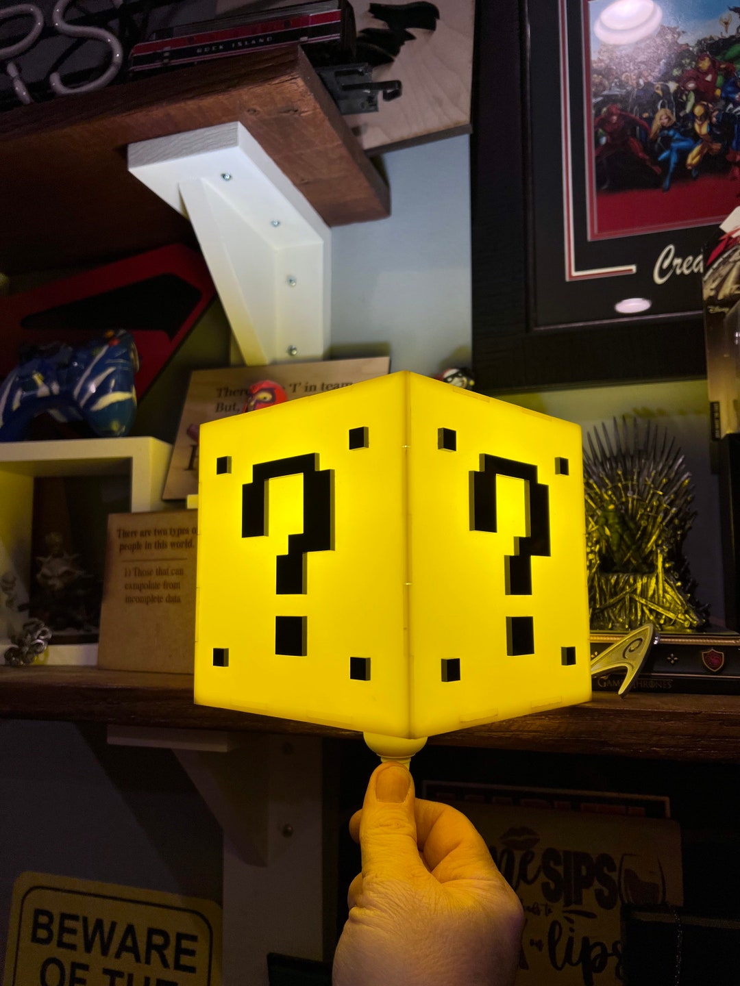 Wallmounted Mario Question Block Lamp -sconce Style- 5.75" Acrylic ...