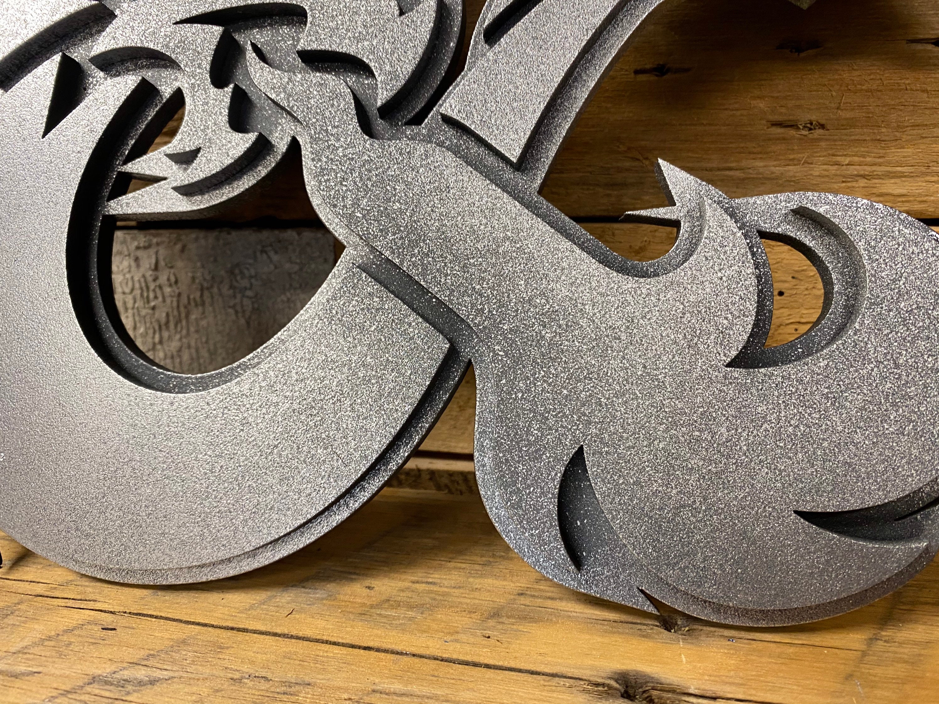 D&D Silver Dungeons and Dragons Logo Plaque Fantasy Gaming | Etsy