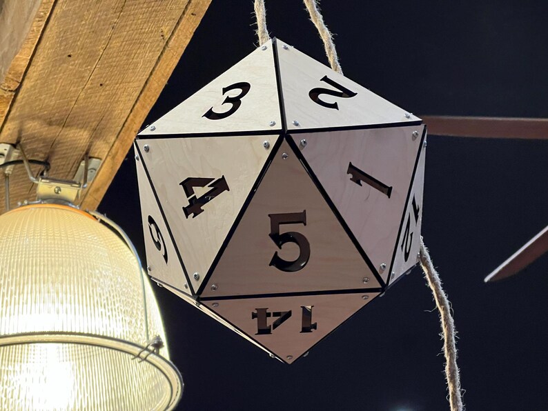Custom D20 Dice Lamp – RPG or MTG Style – Hanging Game Room Light ...