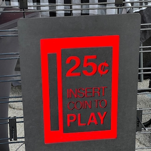 Insert Coin Wall Light – Retro Arcade Sign – LED Game Room Decor – Coin ...