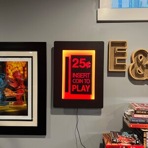 Insert Coin Wall Light – Retro Arcade Sign – LED Game Room Decor – Coin ...