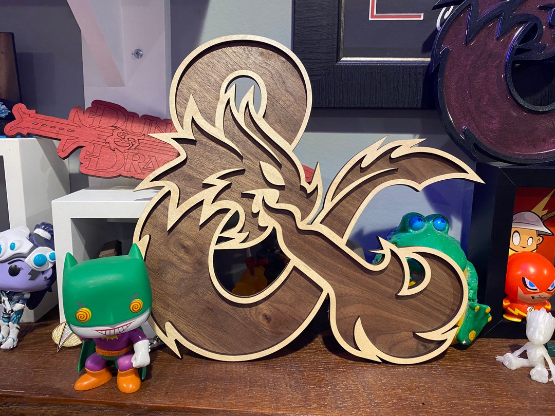 D&D Dungeons and Dragons Wood Laser Emblem Artwork 11” Tall Fantasy ...