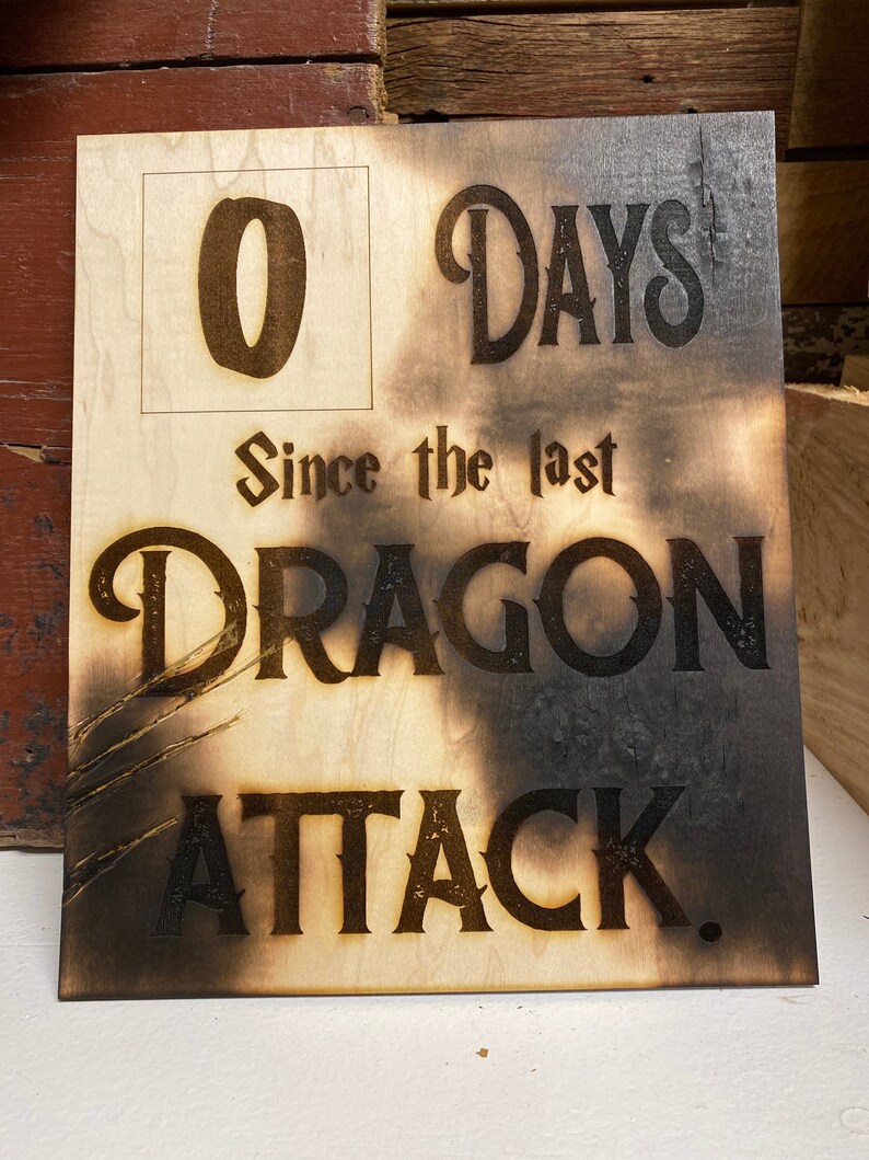 0 Zero Days Since the Last Dragon Attack Sign – D&D Gameroom Decor ...