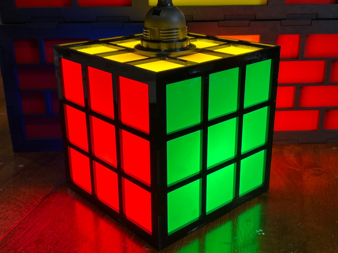 Rubiks Cube Lamp 6 Inch Cube Lamp With Ul Cord For Any Game Room