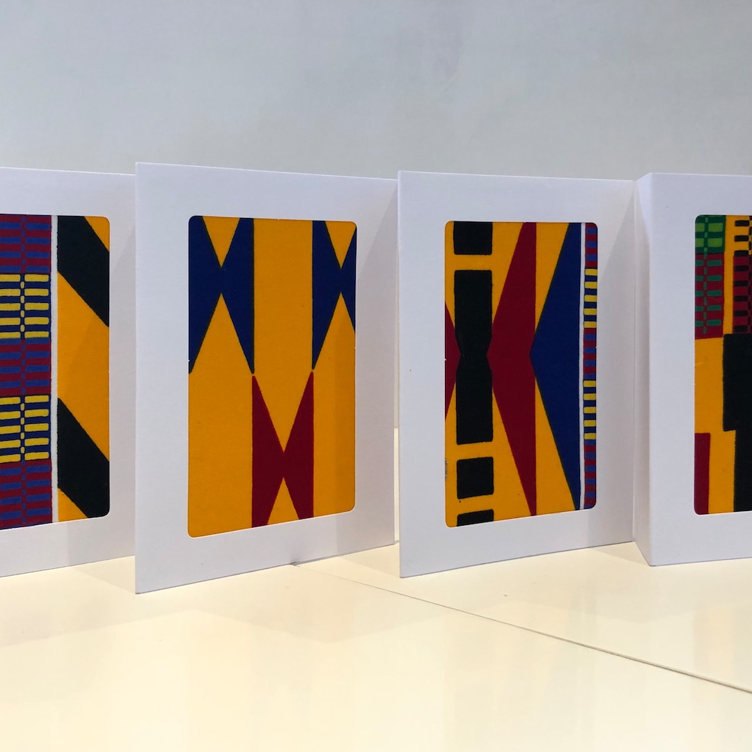 Pack of 5 Blank Kente Fabric Print Cards - Etsy