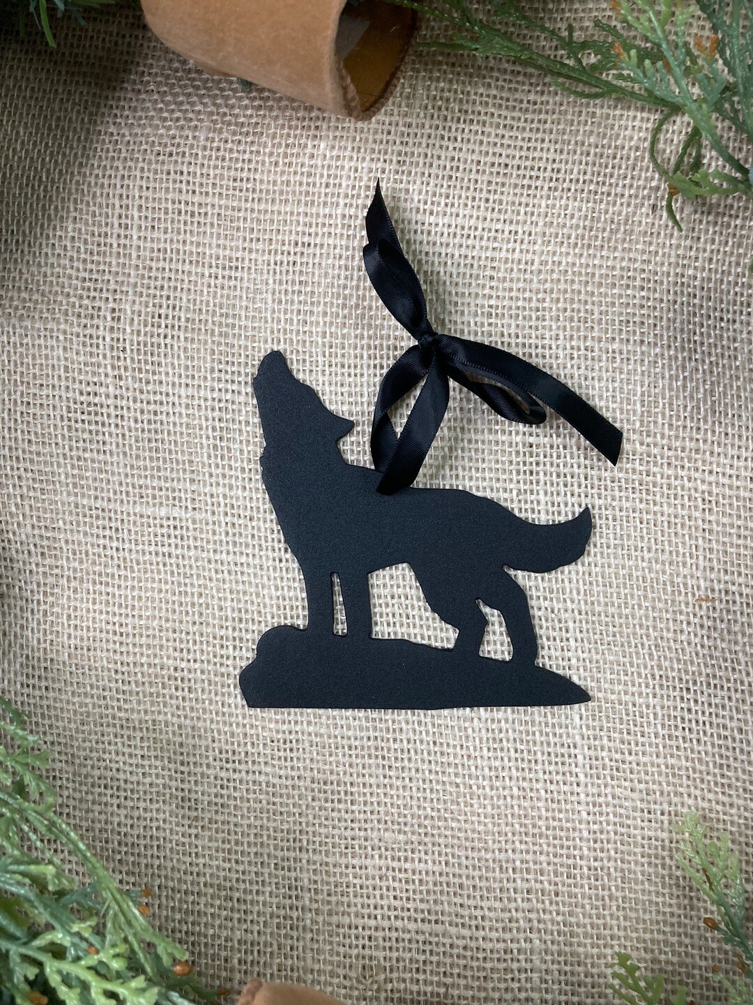 Howling Wolf Metal Ornament - Etsy