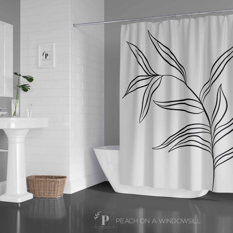 Leaf Print Shower Curtain - Etsy