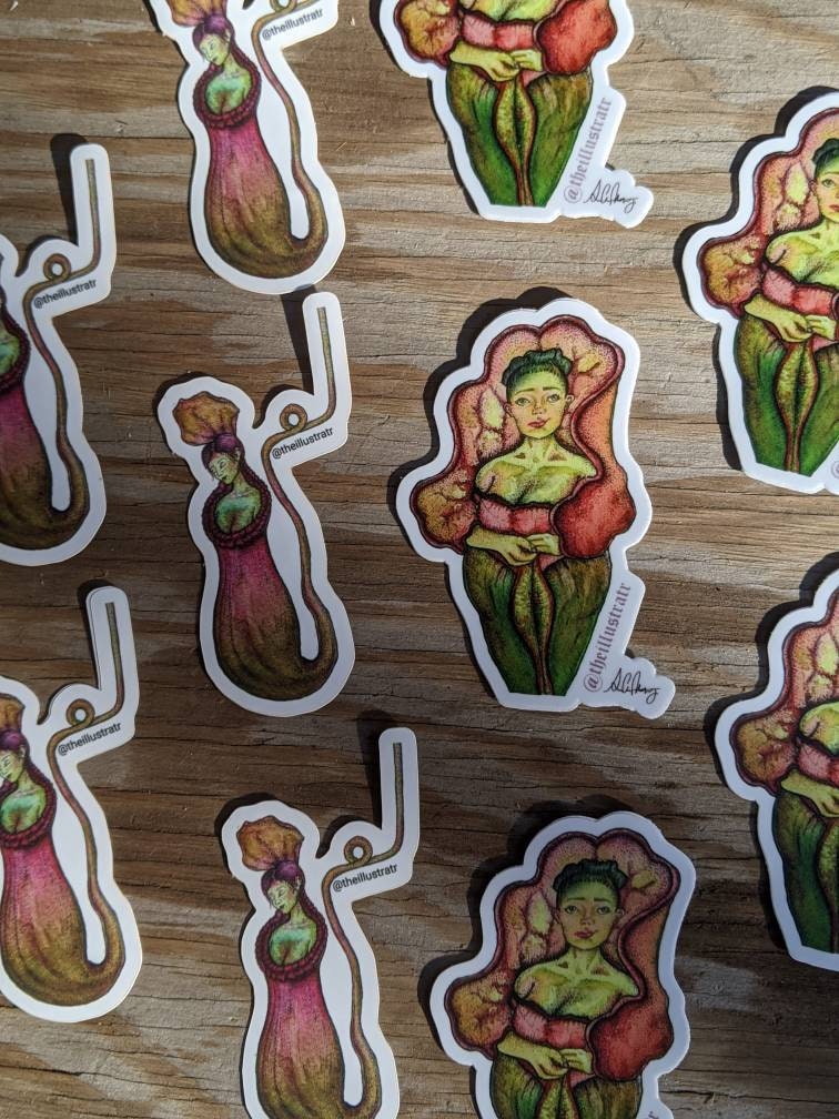 Penny Pitcher Plant matte Sticker - Etsy