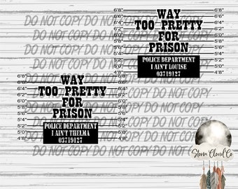Way Too Pretty for Prison Montgomery County PNG Digital - Etsy