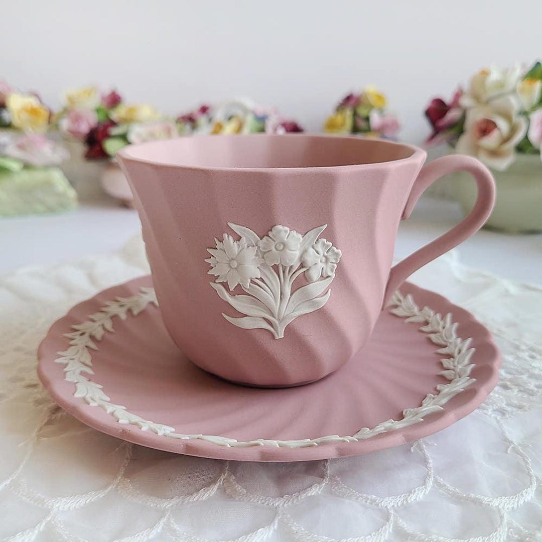 Wedgwood Jasperware Pink Spiral Fluted Cup and Saucer Set (B) - Etsy