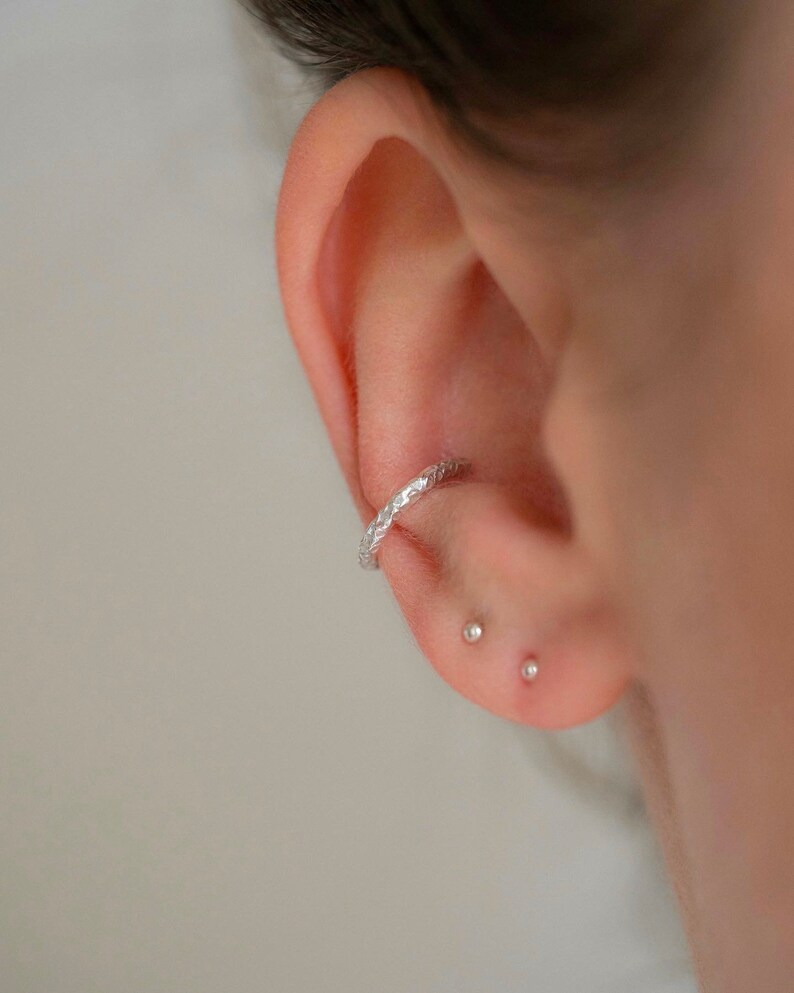 Delicate Textured Ear Cuff | Conch Cuff | Recycled Sterling Silver ...