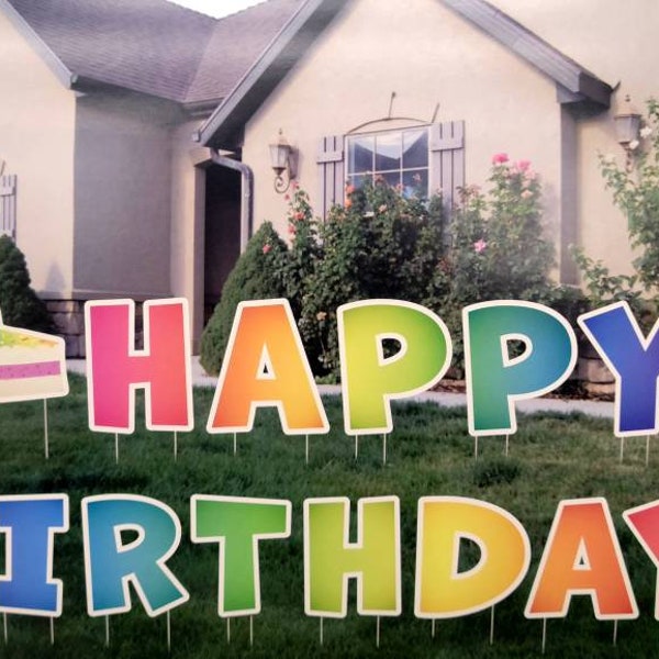 Large Happy Birthday Yard Sign - Etsy
