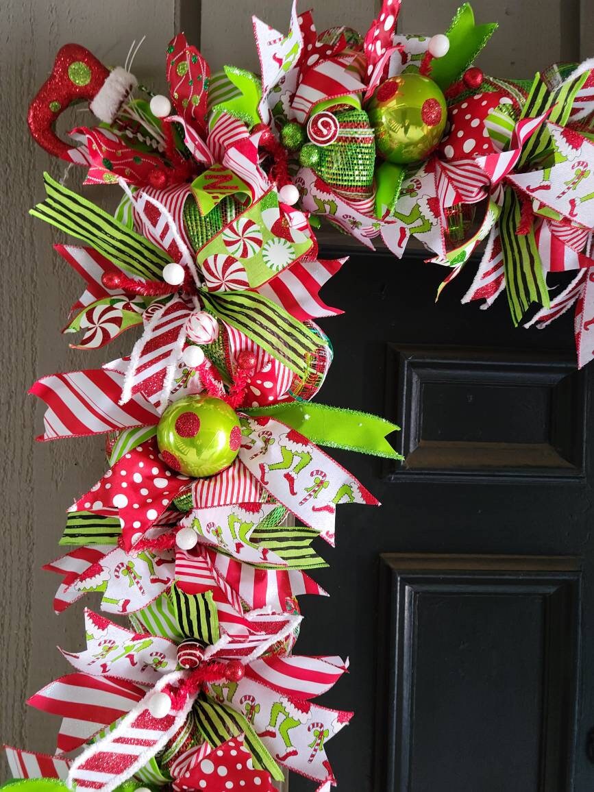 12 Ft Grinchmas Christmas Garland, Whimsical Green Elf Garland - Etsy