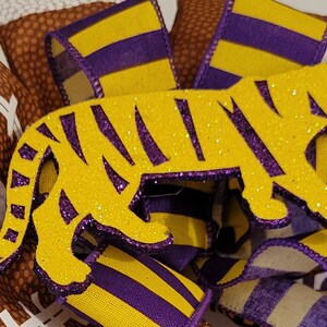 LSU Tigers Football Bow, DIY Louisiana College Football Wreath Bow, Lsu ...