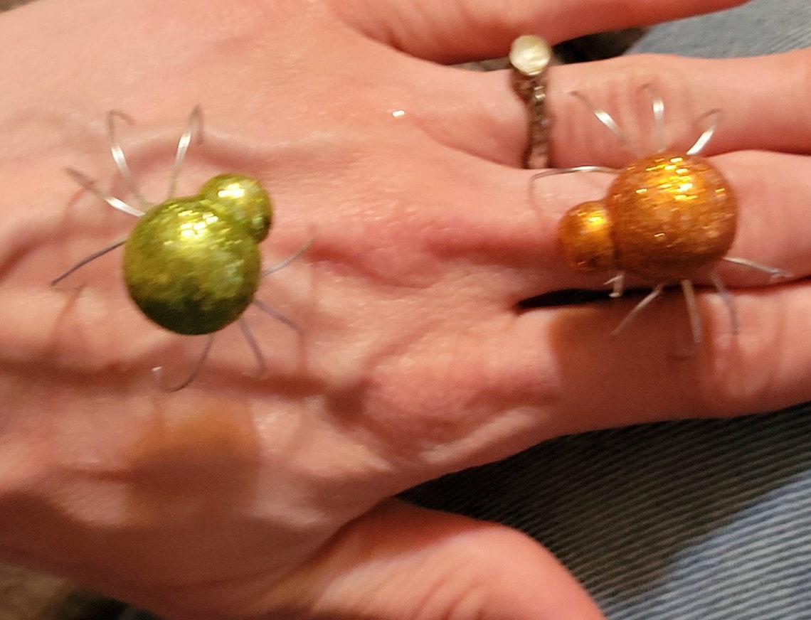 Halloween Mini Glitter Spiders Halloween Tabletop Decoration - Etsy