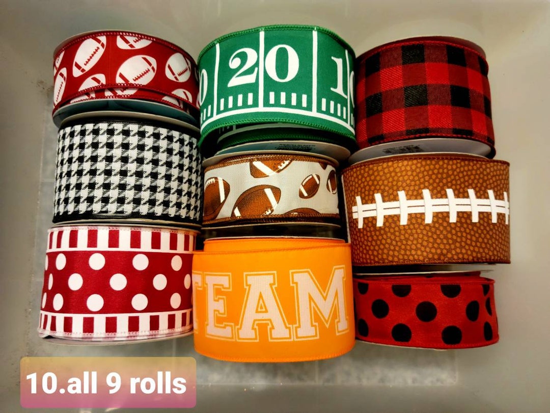 College Football Inspired Wired Ribbon, Alabama Football Ribbon ...