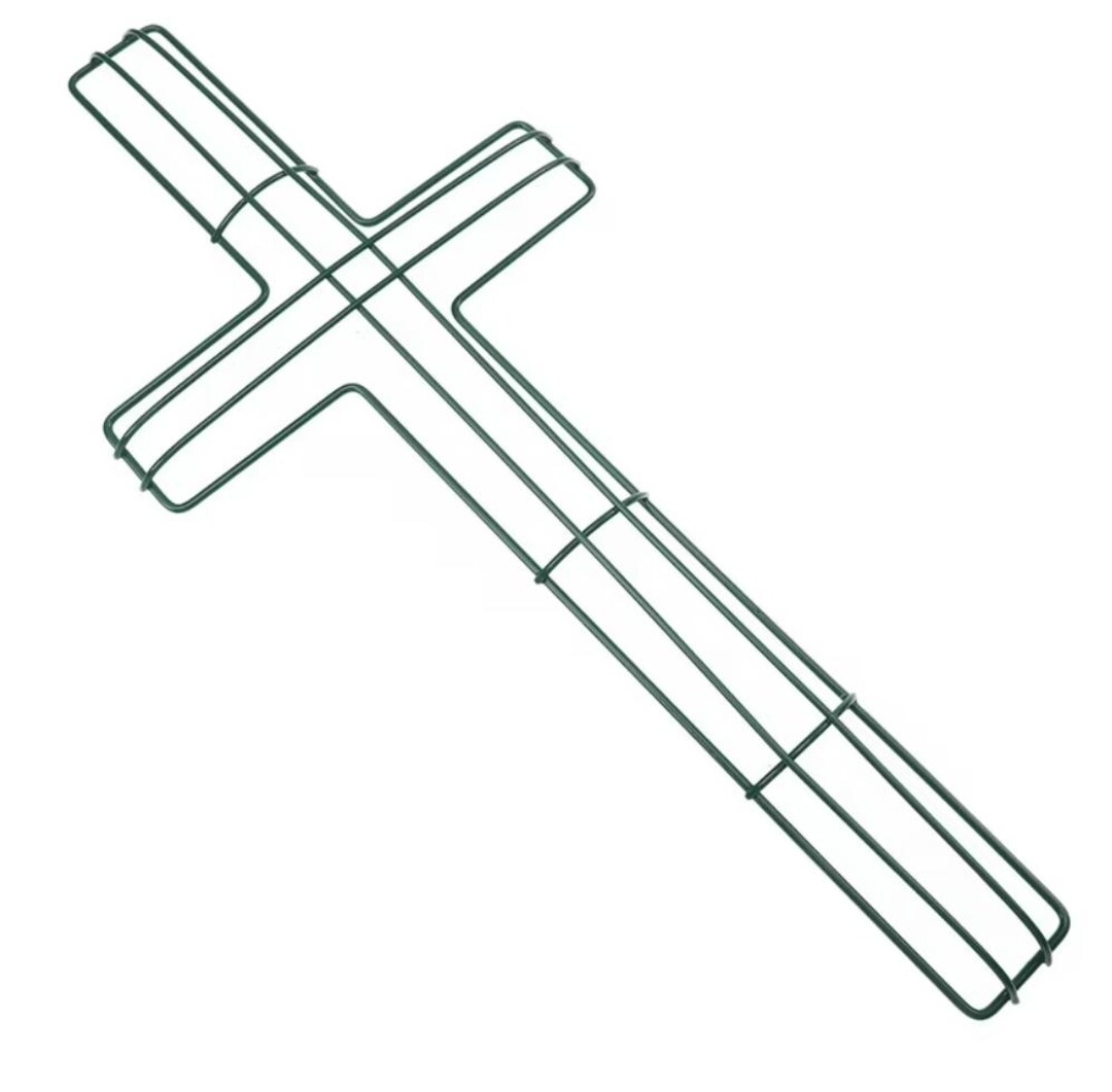 Metal Cross Wreath, Religious Wreath Frame, Large Cross Wire Frame ...