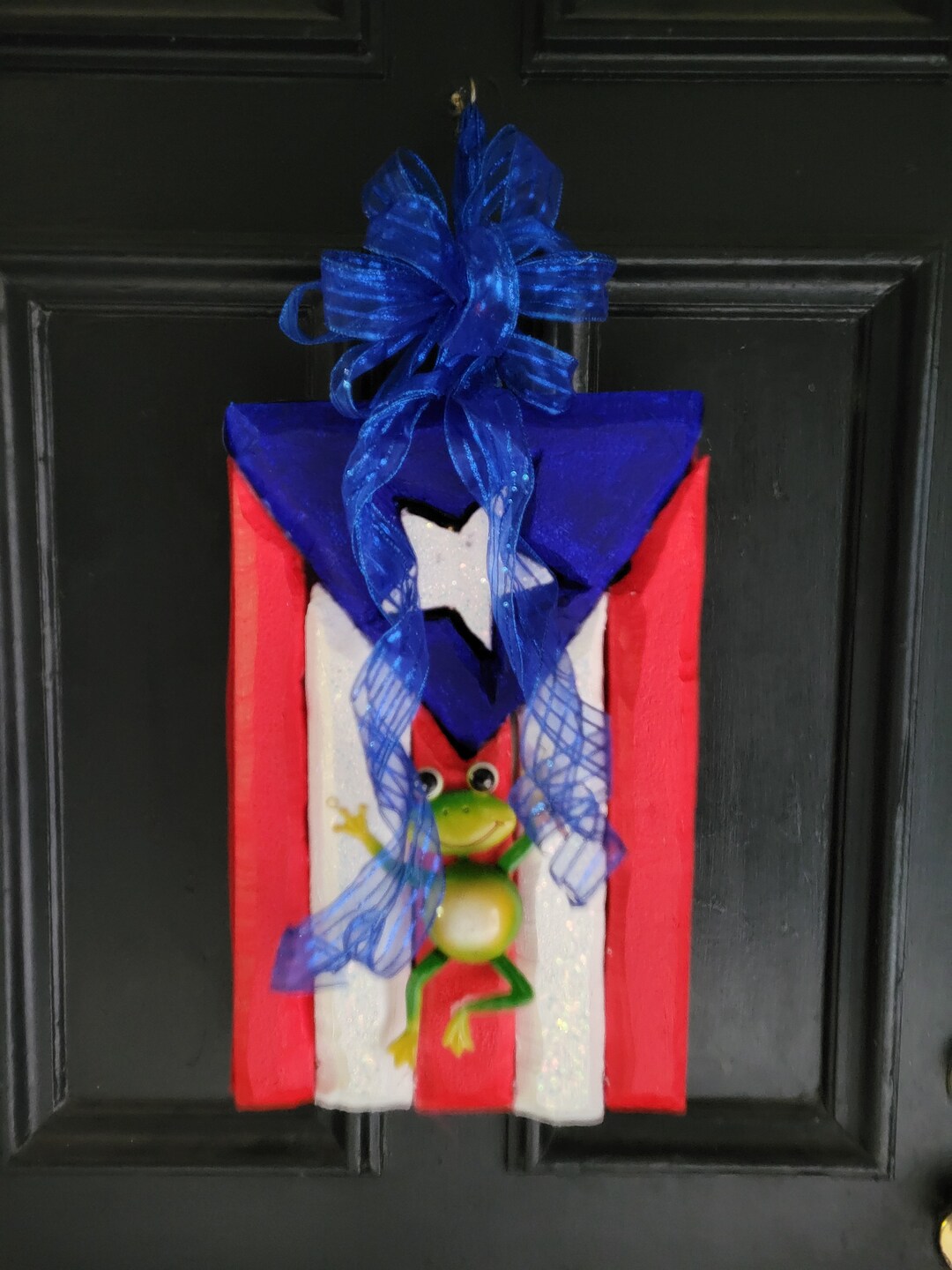 Patriotic Flag Wreath, Puerto Rican Flag Door Hanger, PR Flag Wreath - Etsy