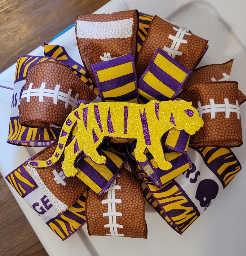 LSU Tigers Football Bow DIY Louisiana College Football Wreath - Etsy