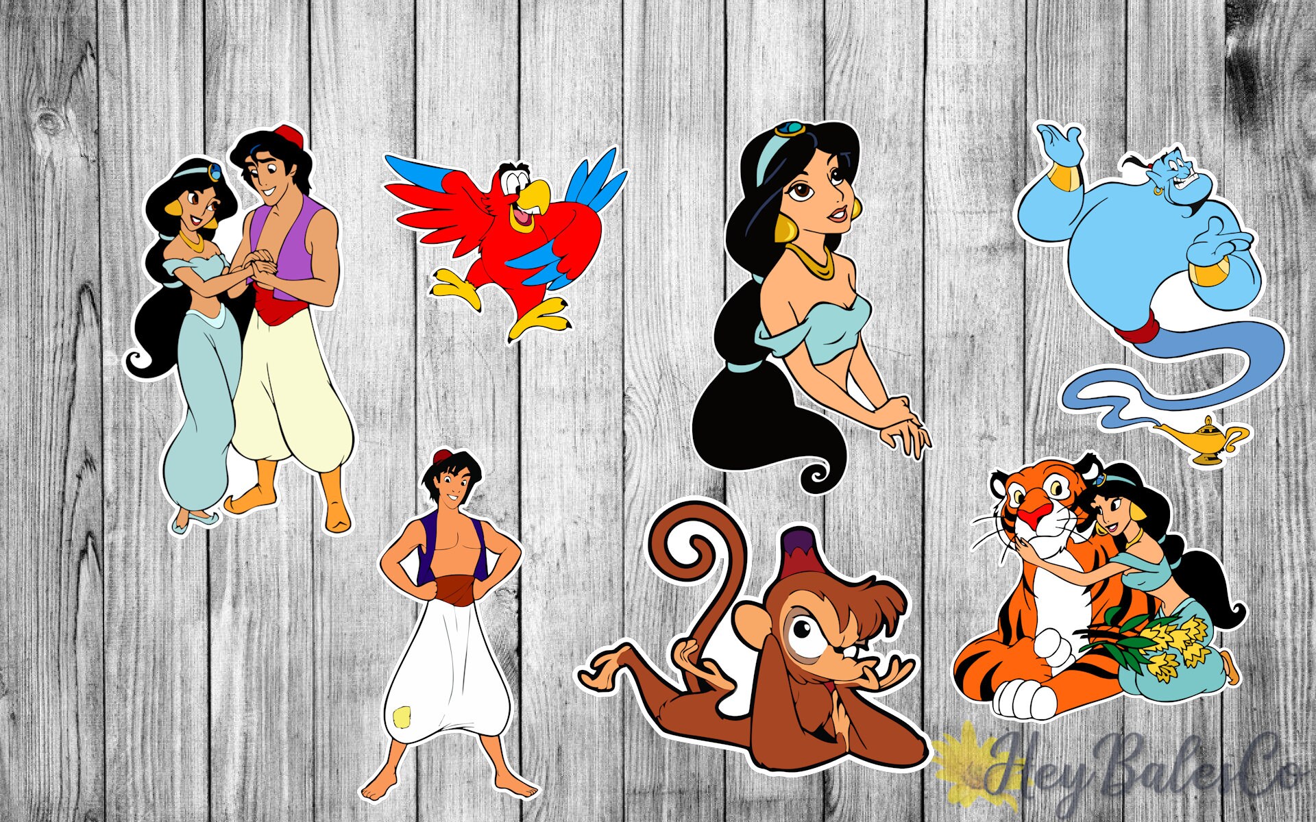 Aladdin Die Cut Sticker Pack / Jasmine Aladdin Genie Abu | Etsy