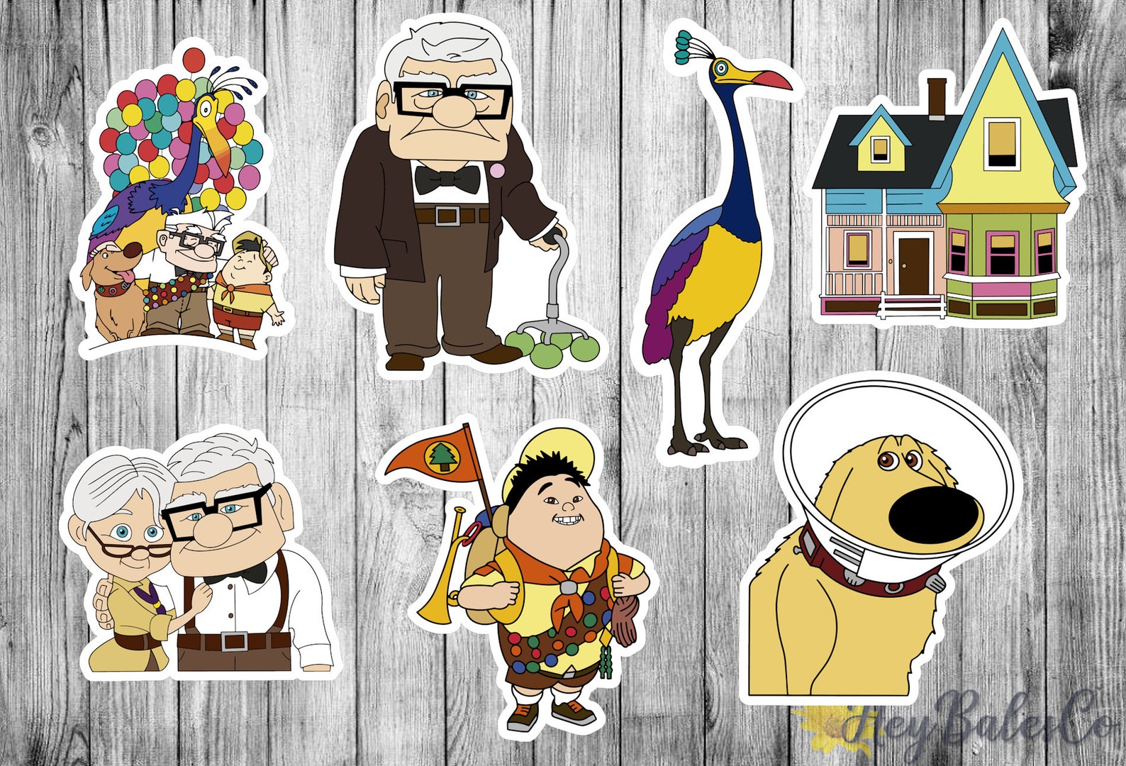 Disney Movie UP Stickers / Carl Ellie Russell Kevin & Dug | Etsy