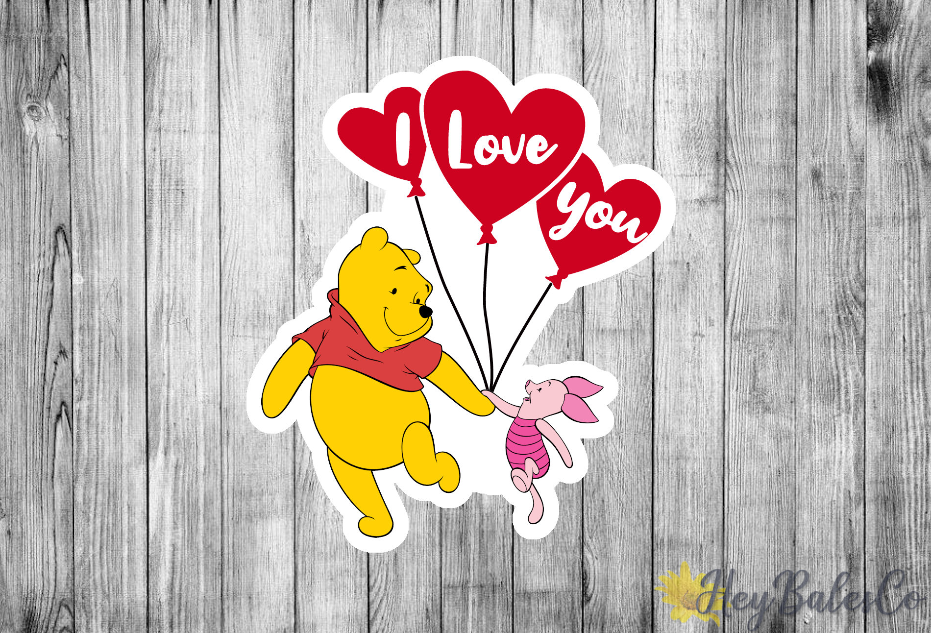 Winnie the Pooh and Piglet I Love You Sticker / Die Cut | Etsy