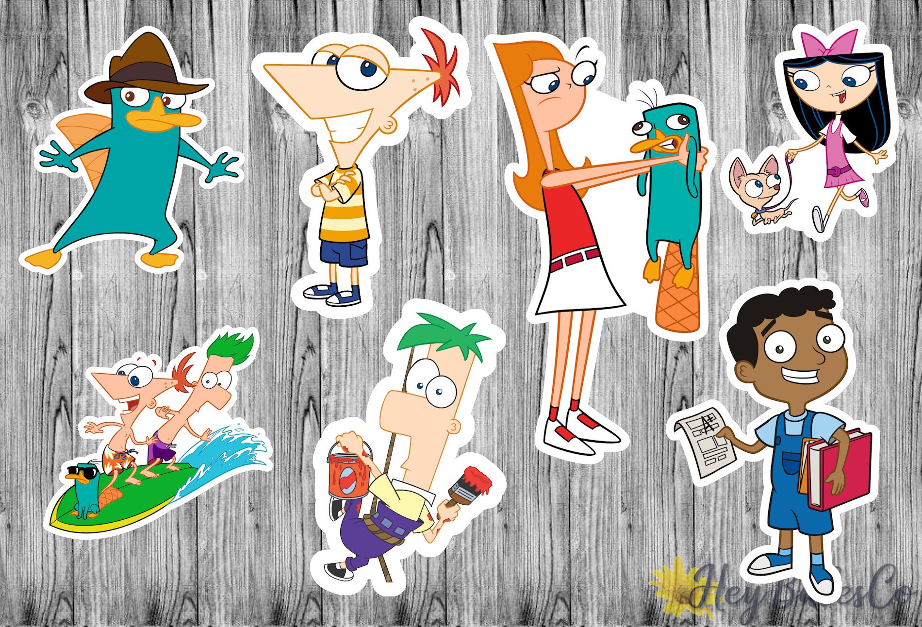 Disney's Phineas and Ferb Inspired Character Stickers / | Etsy