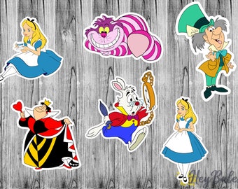 Alice in Wonderland Stickers | Etsy