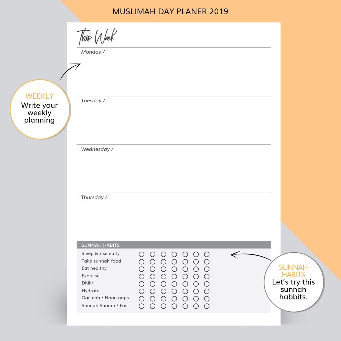 Muslim Weekly Planner Printable Insert for A5 Traveller's - Etsy UK