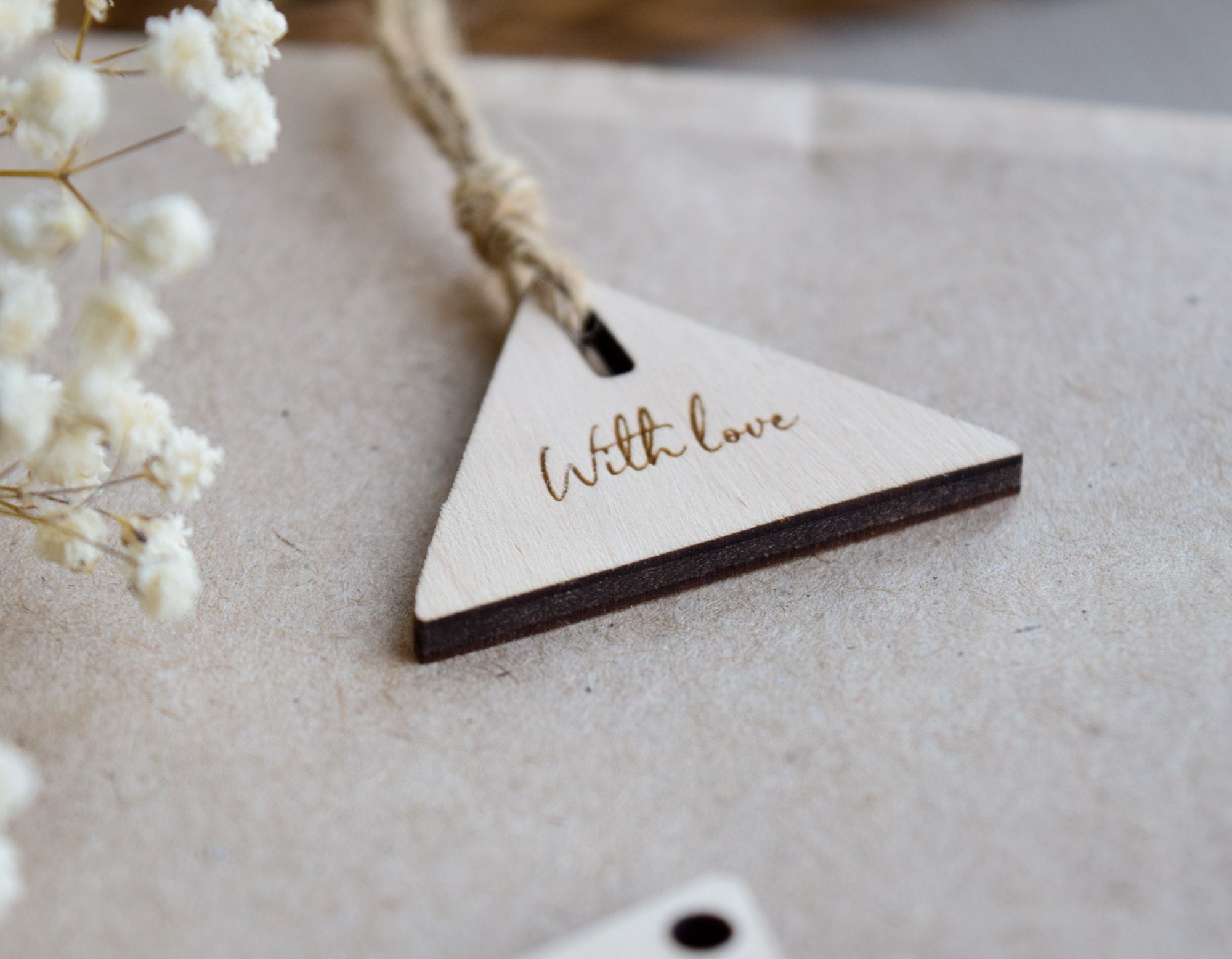 Wooden Gift Tags Labels for Handmade with logo | Etsy