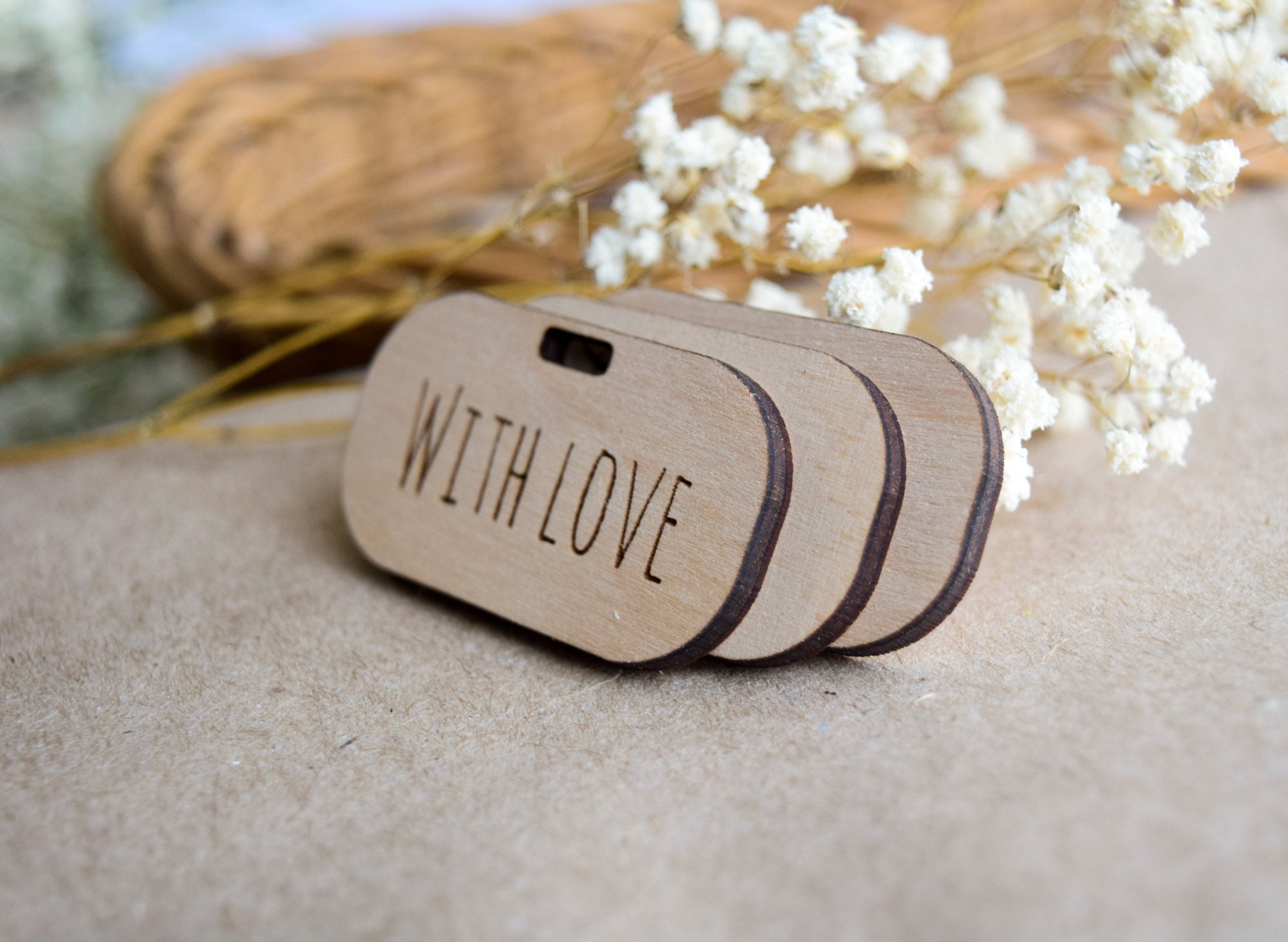 Personalized Wooden Labels for Handmade Wooden Logo Gift - Etsy