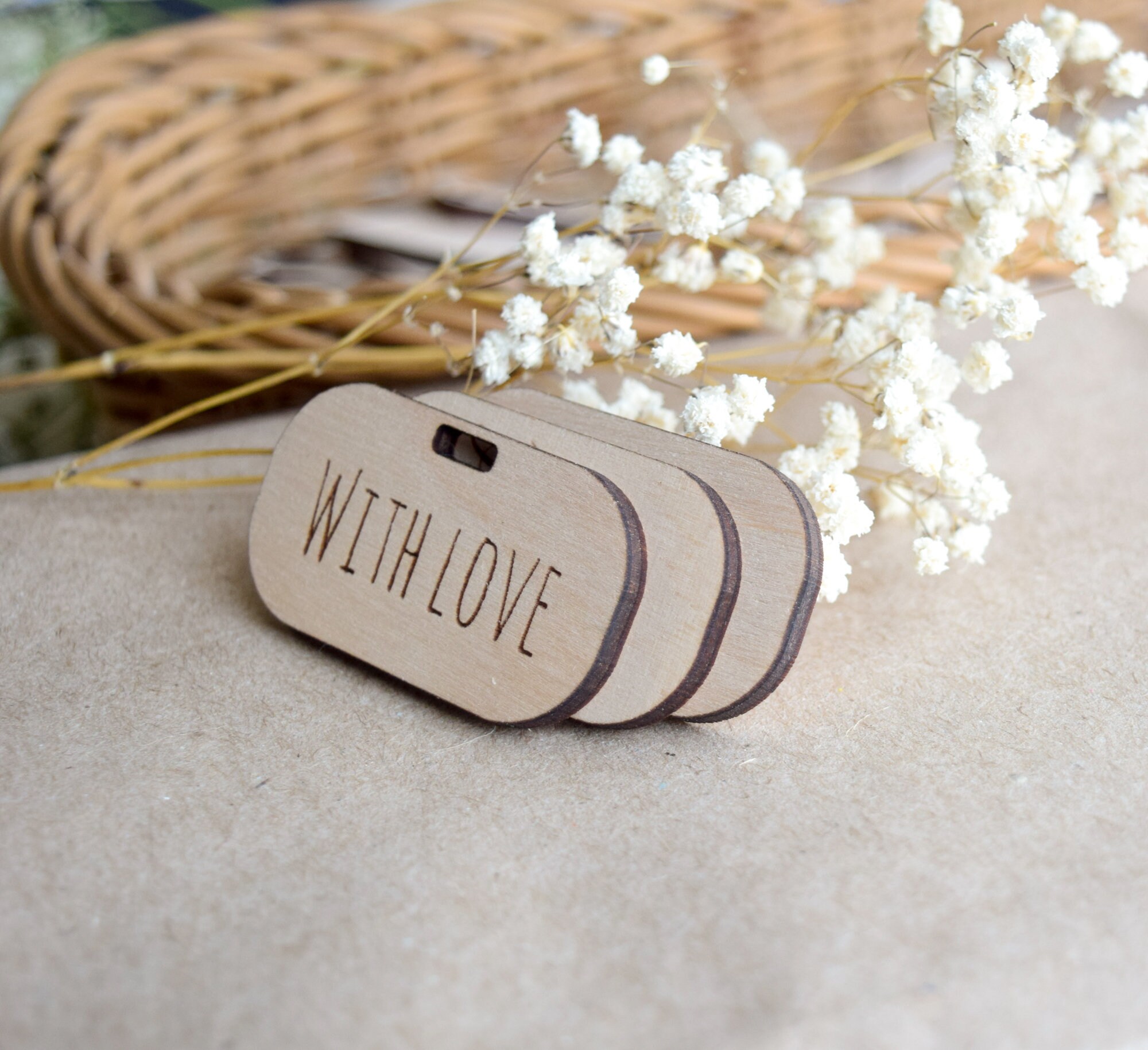 Personalized Wooden Labels for Handmade | Wooden Logo Gift Tags ...