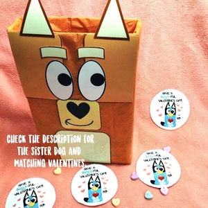 Bingo Valentine's Day Box Printable Decor Kit-bluey and Bingo, Blue Dog ...