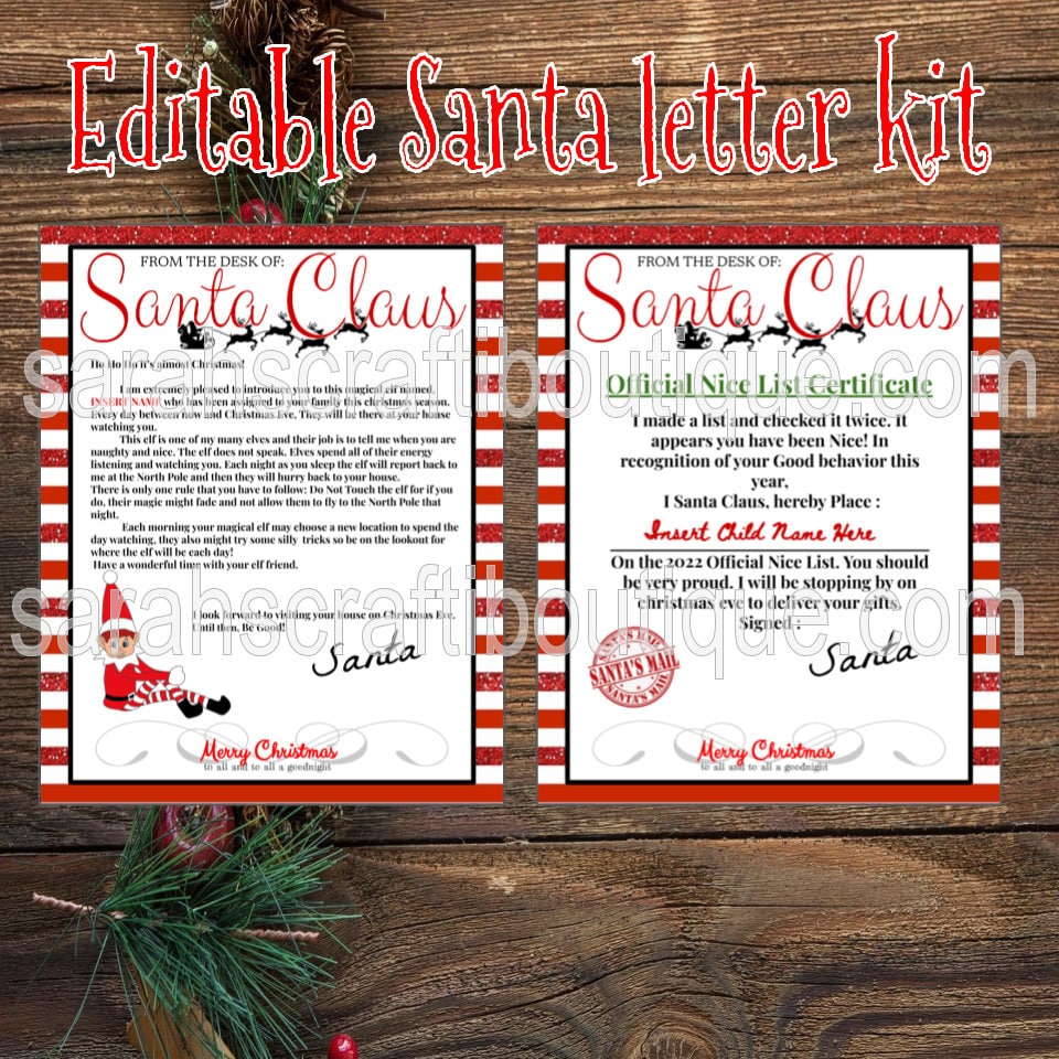 EDITABLE Santa Lettersofficial Santa Letters Instant - Etsy
